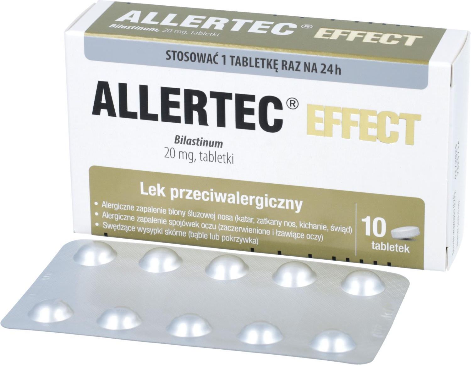 Lek na alergię Allertec Effect 20mg 10 tabl. - Opinie i ceny na Ceneo.pl