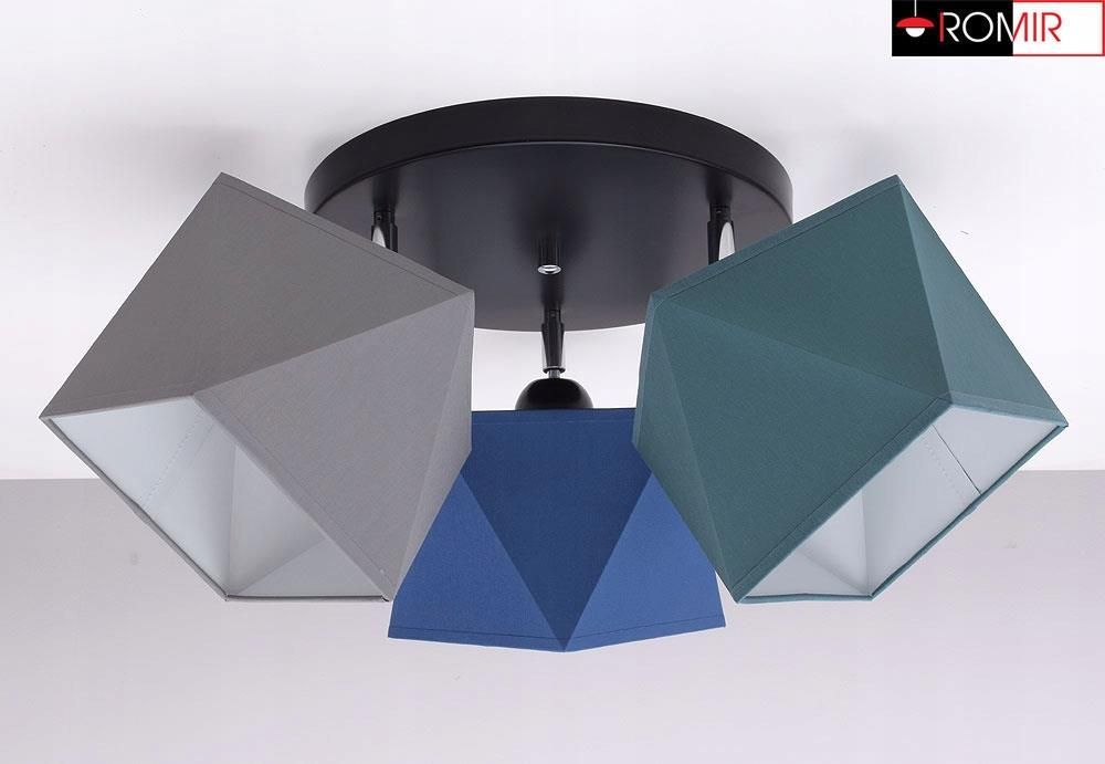 Romir Lampa sufitowa plafon żyrandol 3 abażury kolor (TYP1106) - Opinie ...