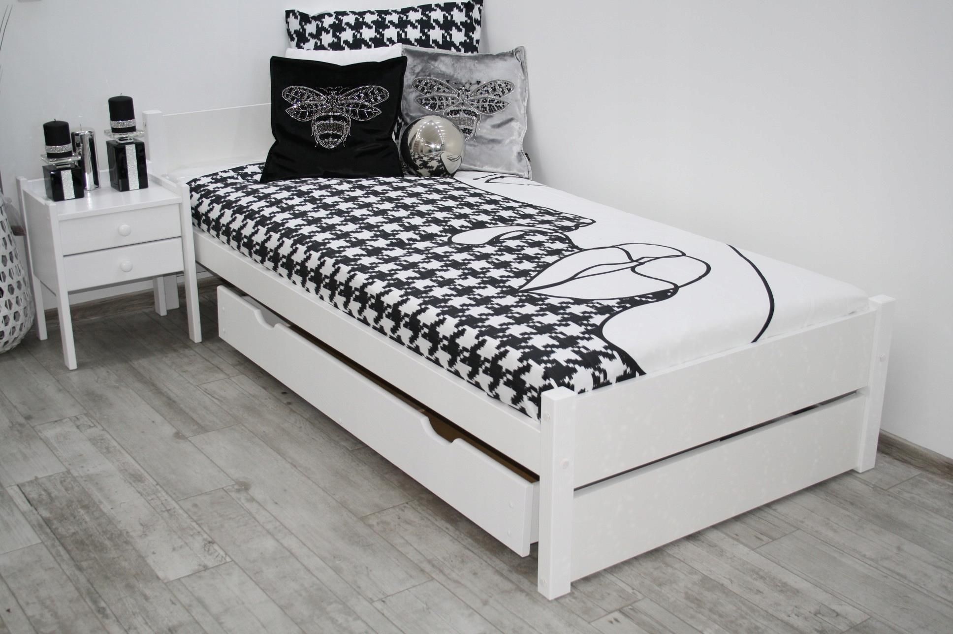 Maxi Drew Łóżko Białe Pola 90X200 Stelaż Materac Szuflada B93B4296-850A ...