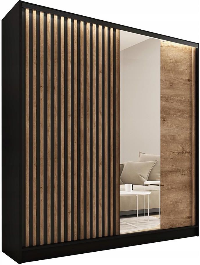 Bromarkt Szafa 180 Cm Przesuwna Z Lustrem Lamel 3D Lefkas A2E2Acb2-E787 ...