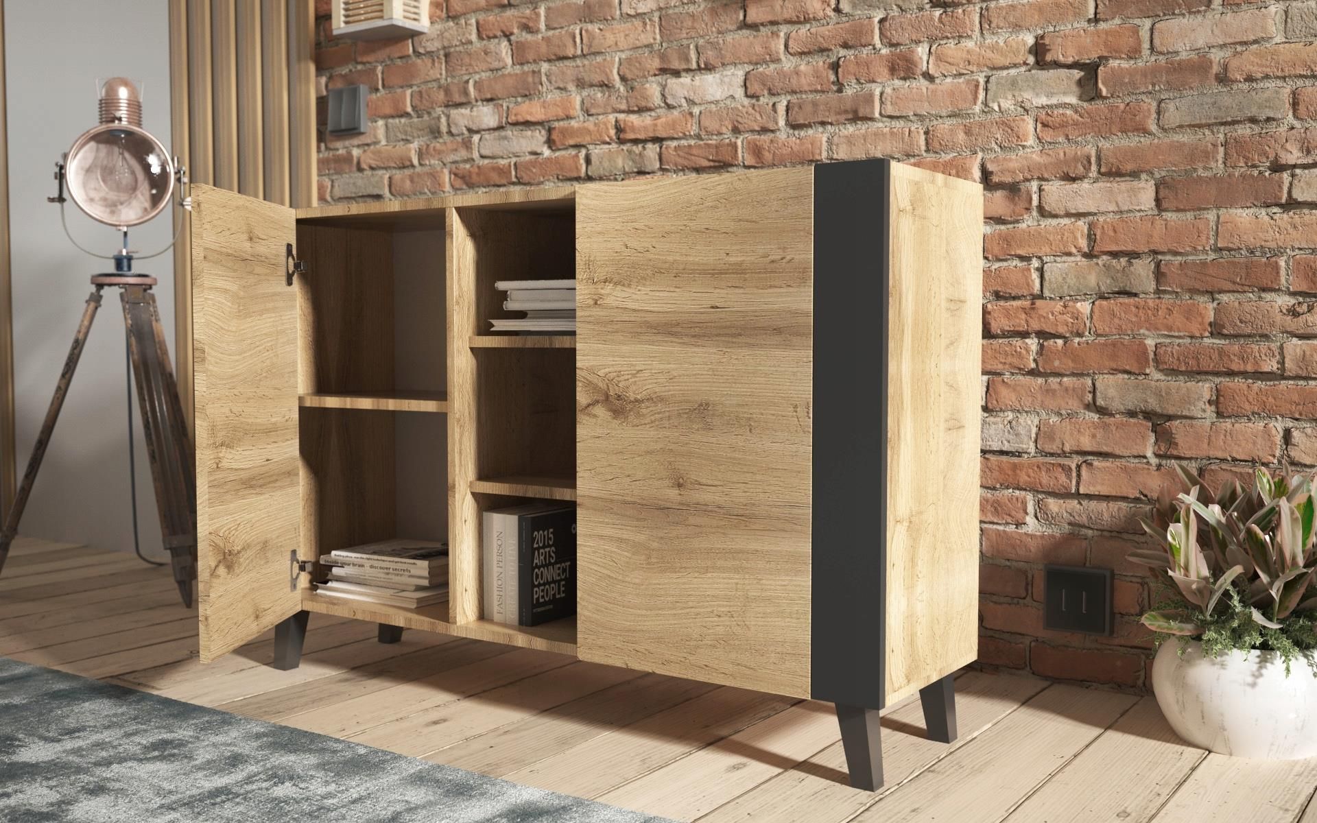 Fargo Komoda Loft Do Salonu Pokoju Dąb 120 130 125Cm 9Fcfeaea-E7E7-4681 ...