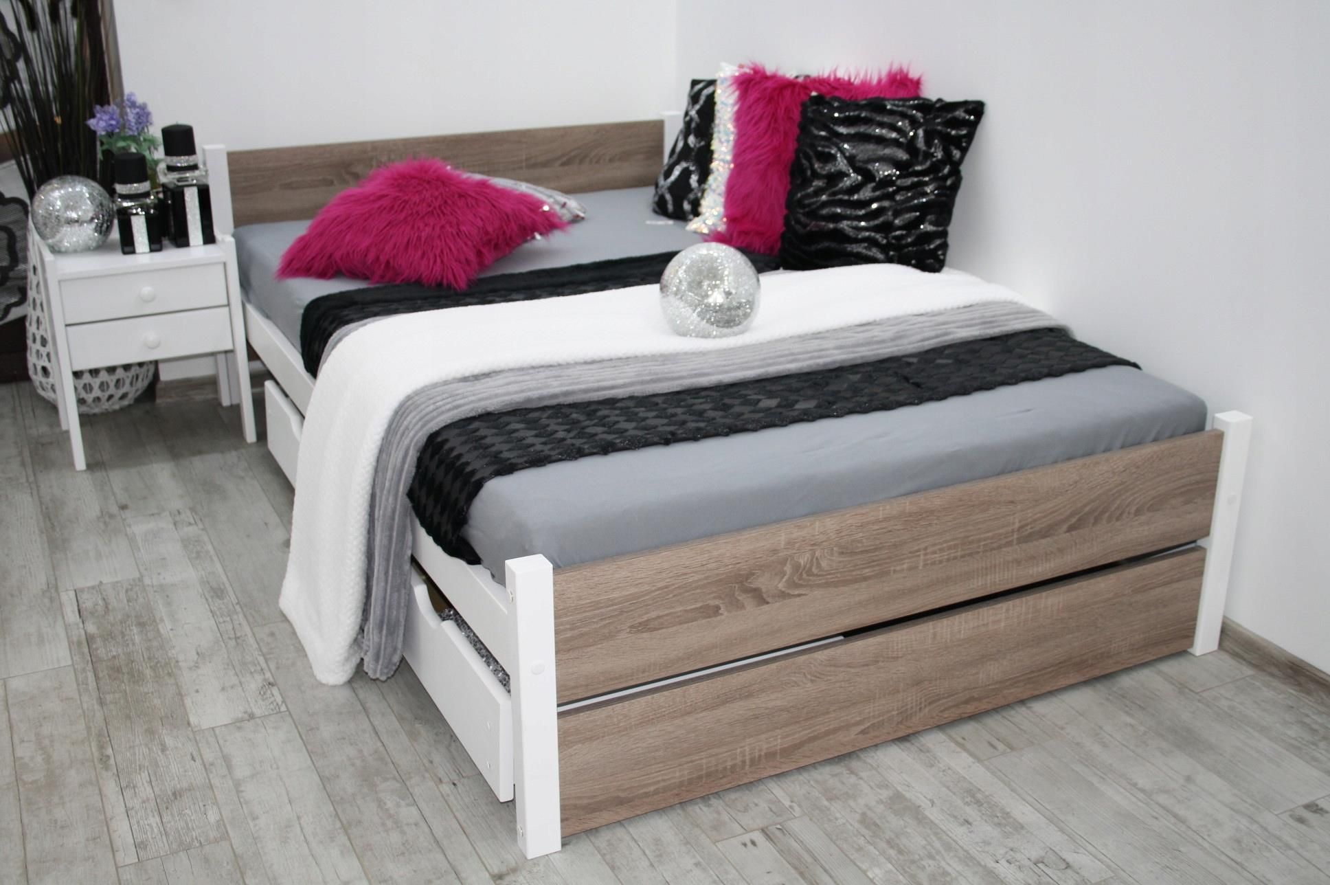 Maxi Drew Łóżko Bella Dąb Truflowy 140X200 +Materac+Szuflada 0Eafb0A4 ...