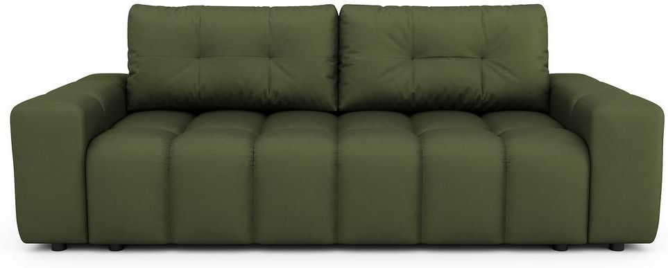 Kanapa Rozkładana Trzyosobowa Barreto Oliwkowa Velvet Hydrofobowy Z ...