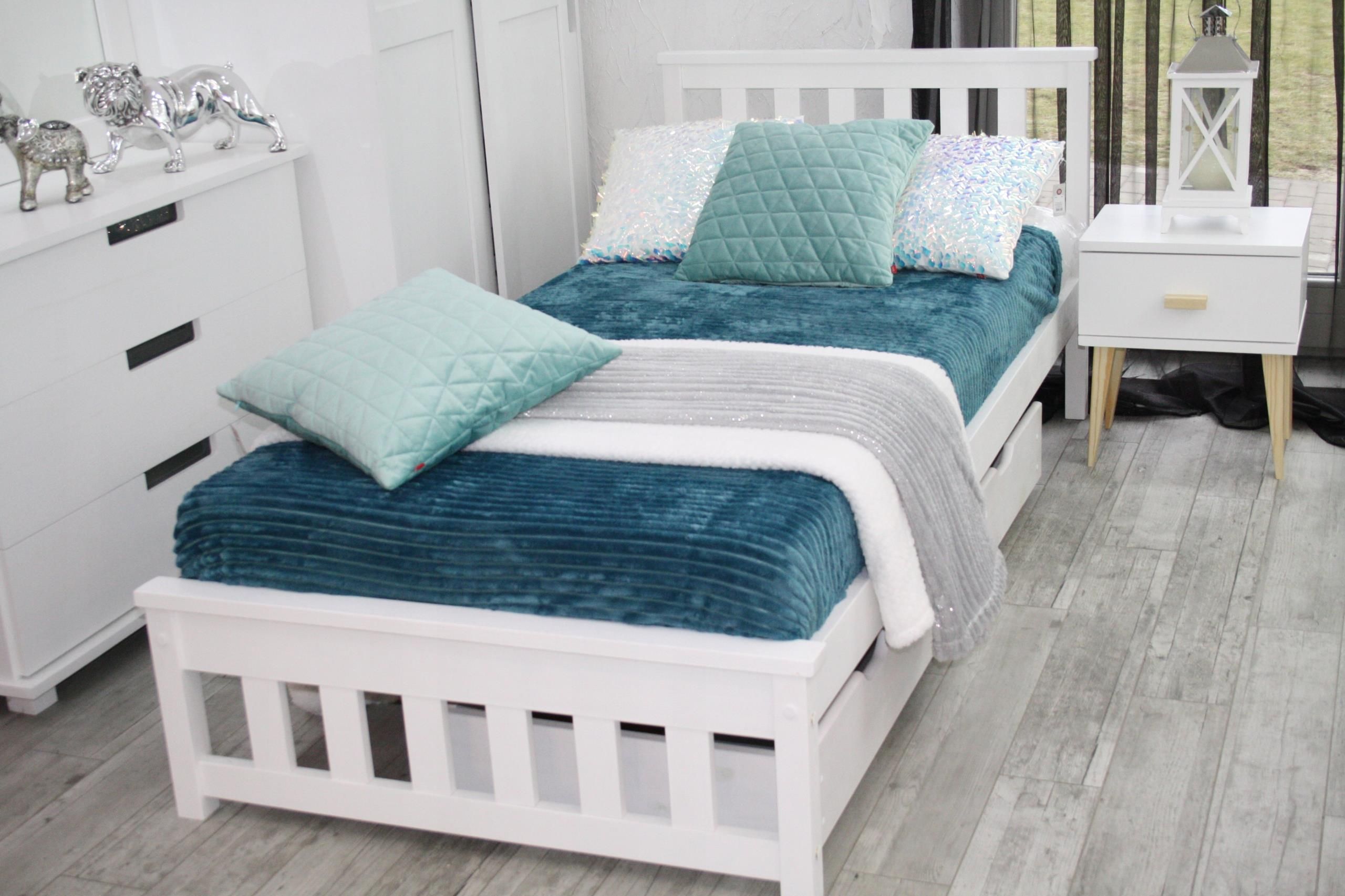 Maxi Drew Łóżko Drewniane Iga 100X200 Białe Stelaż Produce B671E9E3 ...