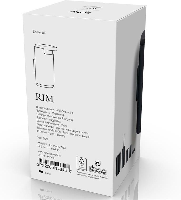 Zone Denmark Dozownik Do Mydła Rim Czarny Ścienny 134648 - Opinie i atrakcyjne ceny na Ceneo.pl