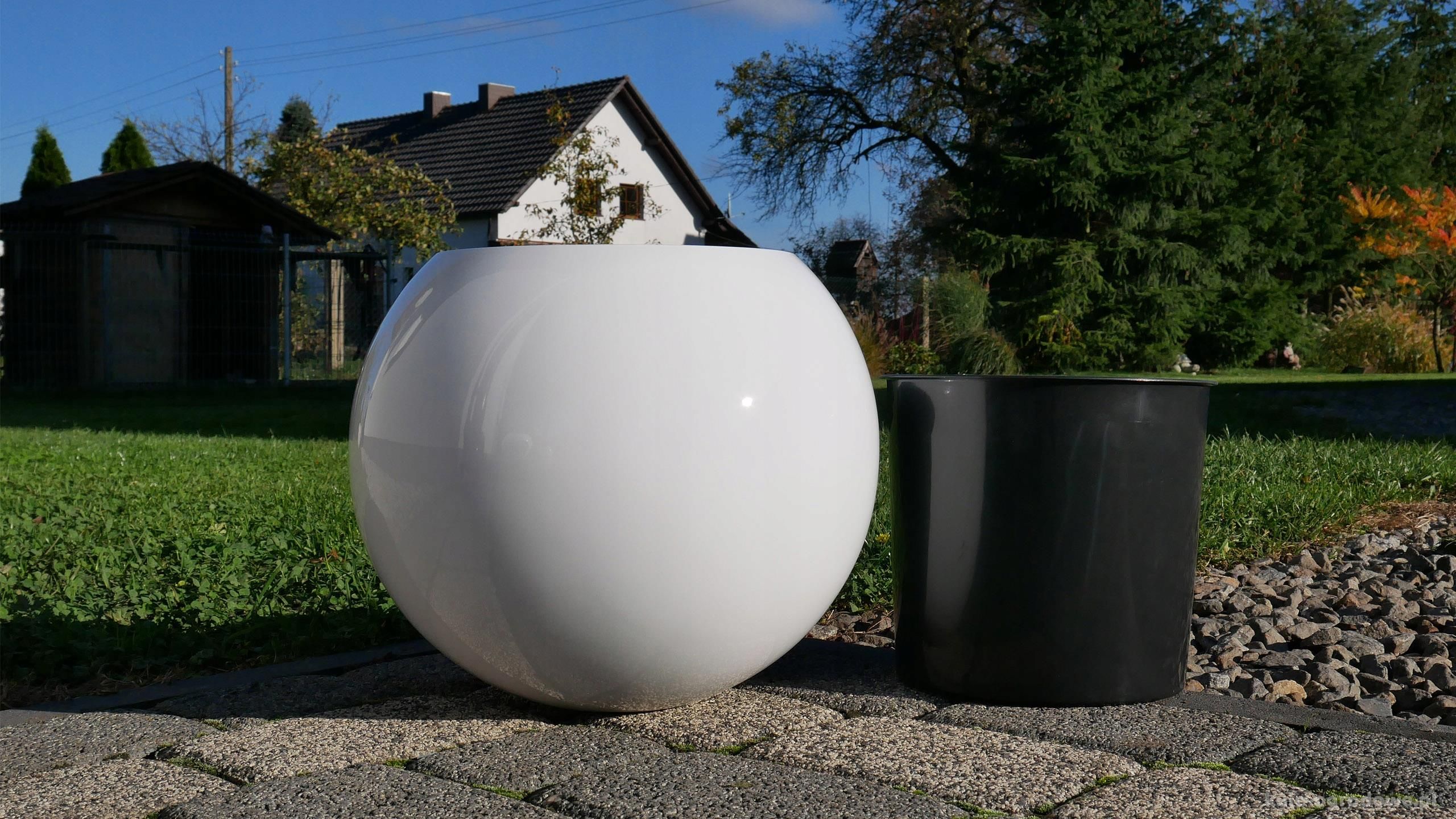 Doniczka Ozdobna Kula Ø50cm Dom Ogród Biała - Ceny i opinie - Ceneo.pl