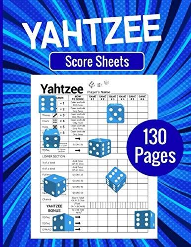 Yahtzee Score Sheets: Large Print Size 8.5X11 Inches 130 Large Score ...