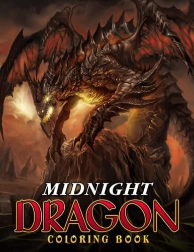 Midnight Dragon Coloring Book: Appealing Designs Of Cool Creature On ...