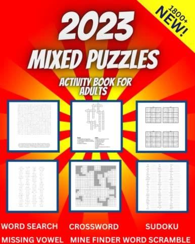 2023 Mixed Puzzle Book For Adults And Seniors , 1800+ Puzzles: Activity Book , Word Search ...