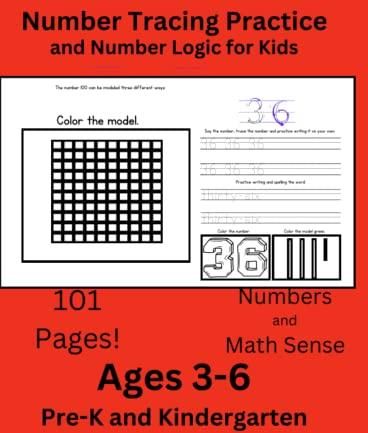 Number Tracing Practice and Number Logic for Kids: Numbers, Number ...
