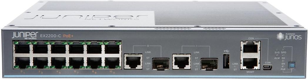 Juniper EX2200-C compact, fanless switch with 12-port 10/100/1000BASE-T ...