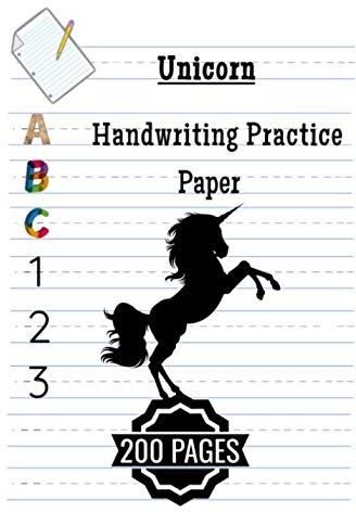 Unicorn Handwriting Practice paper: Dotted Line , high quality interior ...