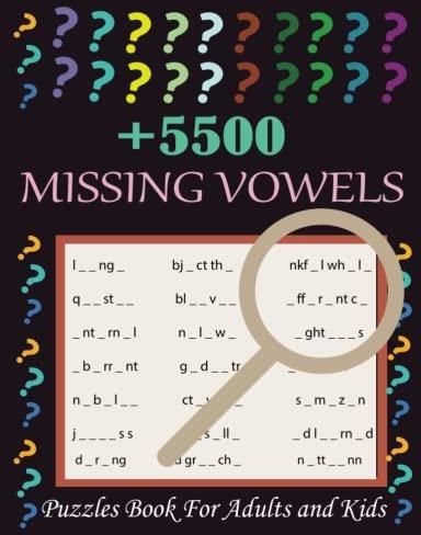 +5500 Missing Vowels Puzzles Book: Missing Vowels Puzzle Books Adults ...