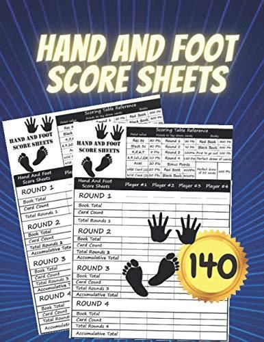 Hand and Foot Score Sheets: 140 Large Score Pads for Scorekeeping ...