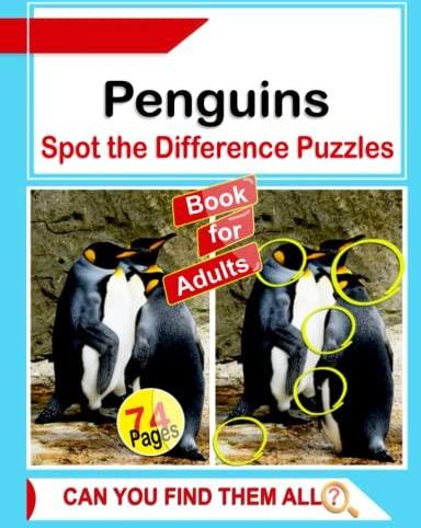 Penguin Spot The Difference Puzzles Book For Adults: Spot the ...