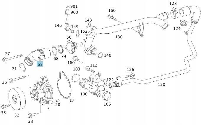 Mercedes-Benz Oe Mercedesbenz Króciec Korpus Obudowa Termostatu ...