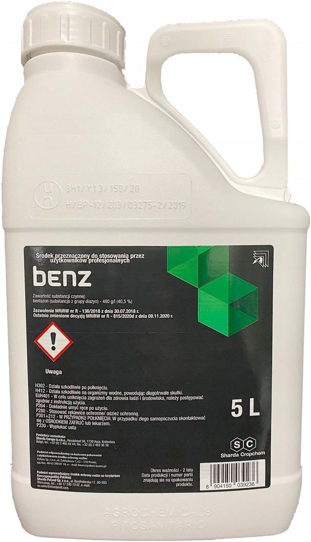Benz 480 Sl 5L Sharda Bentazon, Kukurydza, Komosa - Ceny i opinie ...