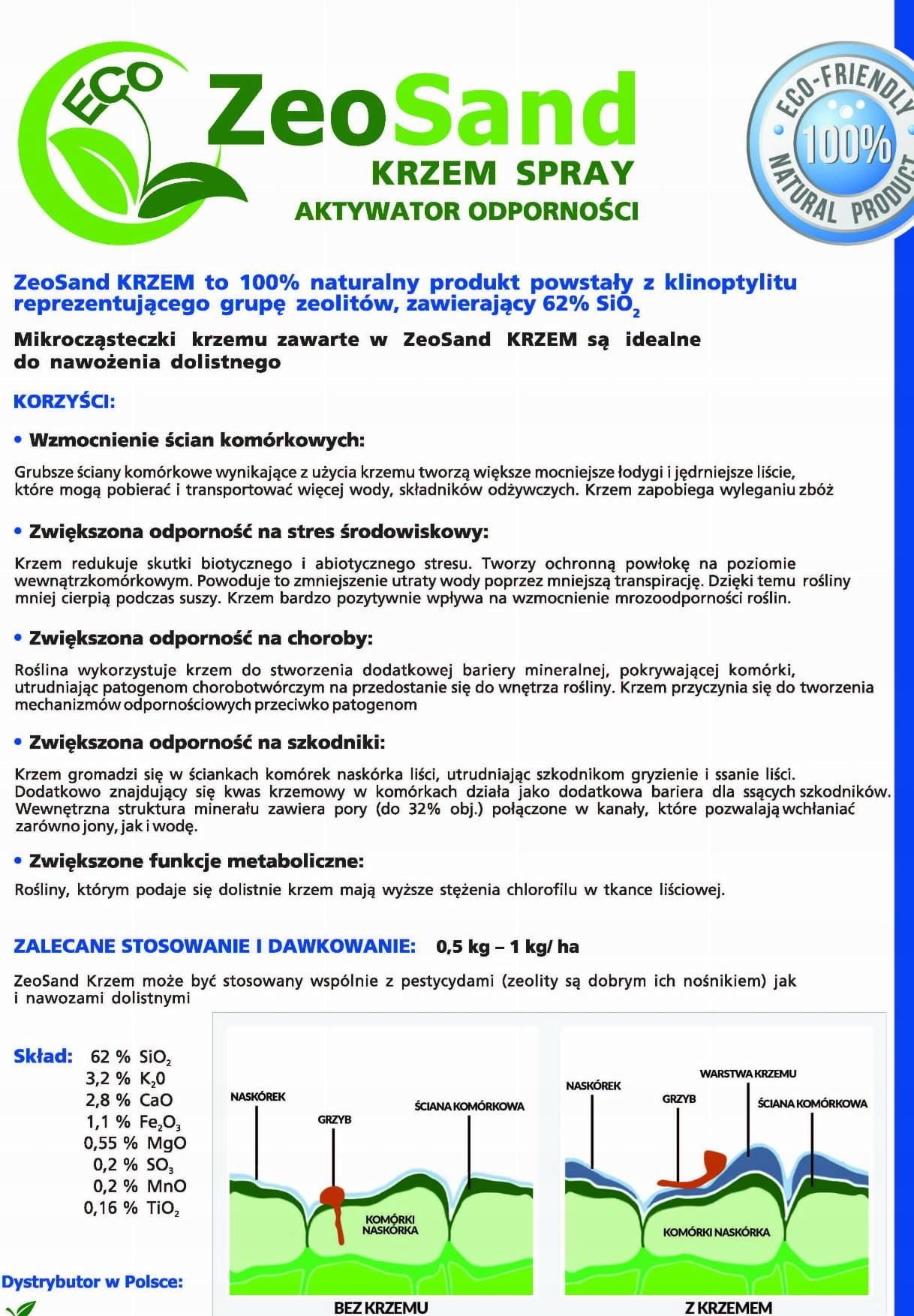 Nawóz Zeosand Krzem Spray Krzem Dolistny Z Zeolitu 500ml - Ceny i ...