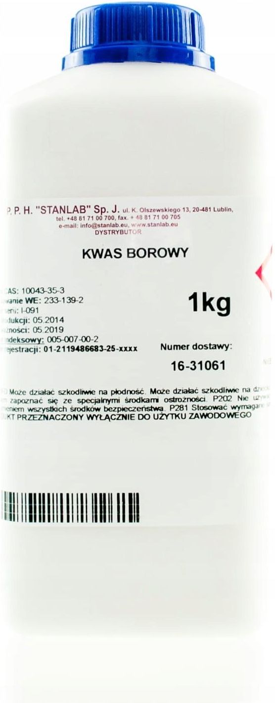 Nawóz Kwas Borowy Borny 99,6% 1kg Stanlab - Ceny i opinie - Ceneo.pl