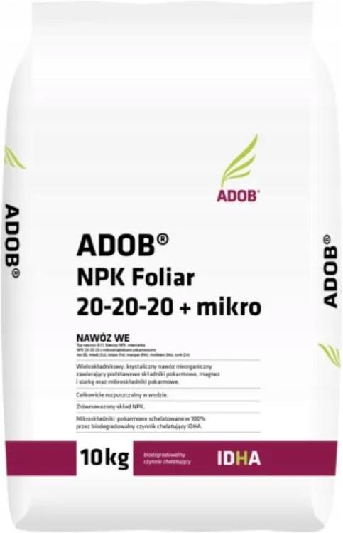 Nawóz Adob Foliar Npk 20-20-20 10kg Nawóz Dolistny - Ceny i opinie ...