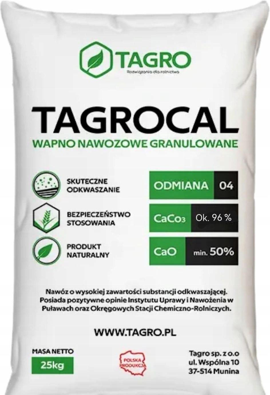 Nawóz Wapno Nawozowe Granulowane Targocal 25kg Do Trawy - Ceny i opinie - Ceneo.pl