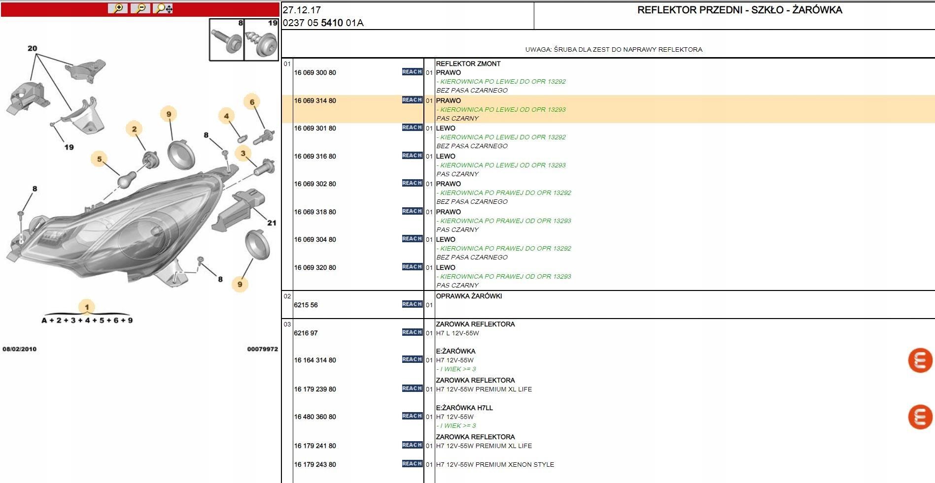 Lampa przednia Citroen Nowy Reflektor C3 Iii Prawy 1606931480 - Opinie ...