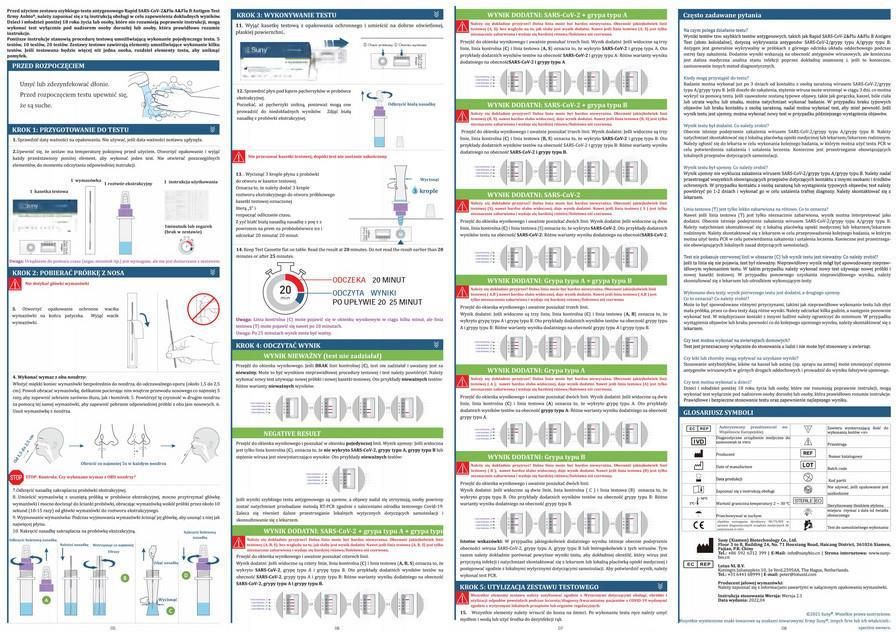ANBIO test antygenowy COMBO 3w1 Grypa A/B /COVID-19 (wymaz z nosa ...
