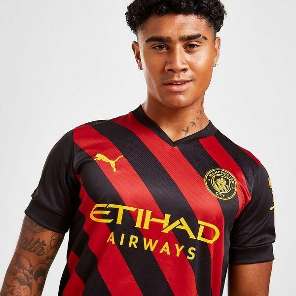 PUMA KRÓTKI RĘKAW MANCHESTER CITY FC 2022/23 AWAY SHIRT CZARNY 76572202 ...