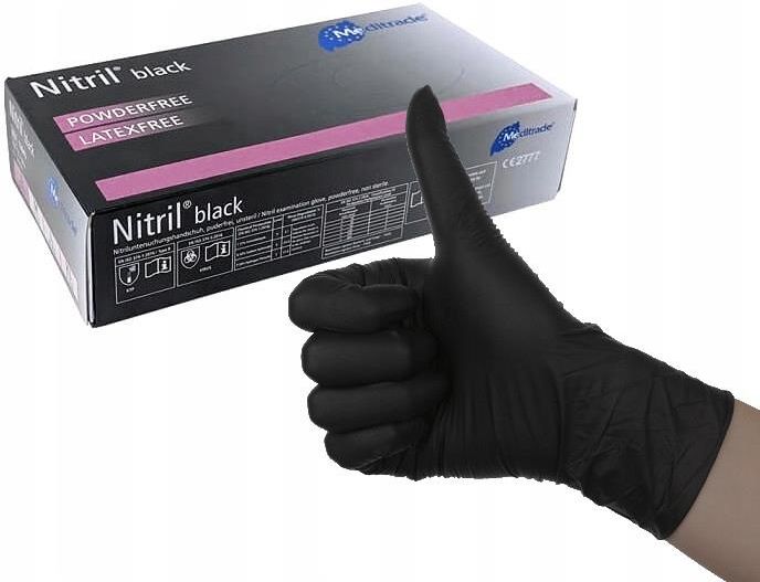 Meditrade Rękawice Czarne Nitrylowe Xl - Ceny i opinie - Ceneo.pl