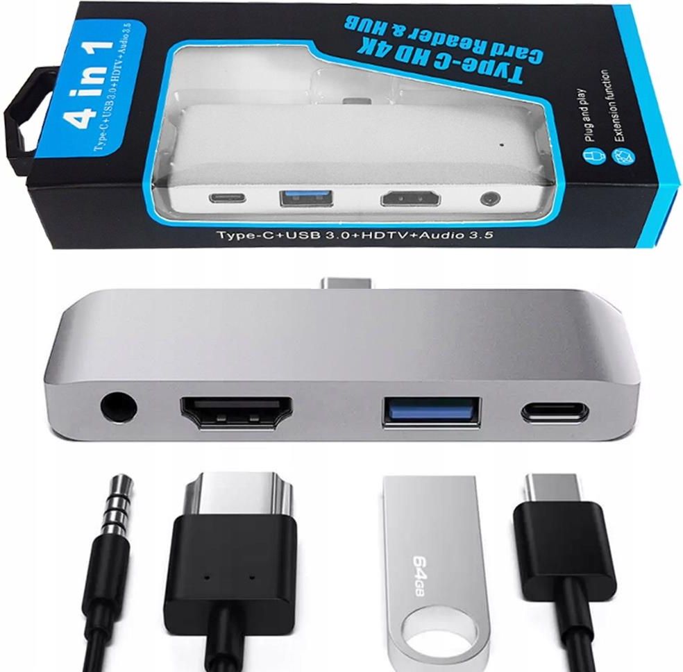Vortex Adapter Do iPad Pro Hub Usb-c 3.0 Hdmi 4K Jack 3.5 (950 ...