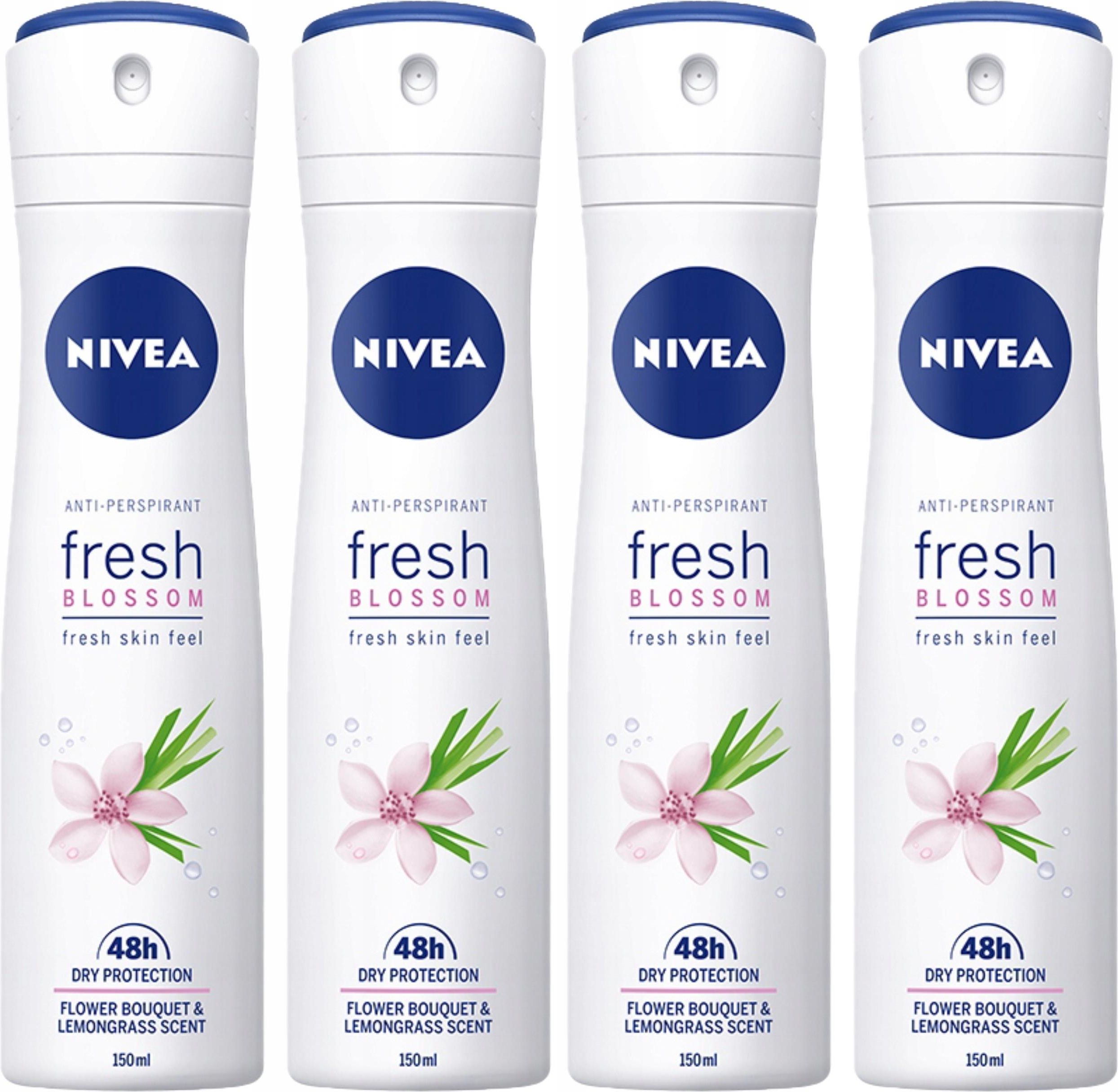 Nivea Antyperspirant Fresh Blossom 4*150ml spray - Opinie i ceny na ...