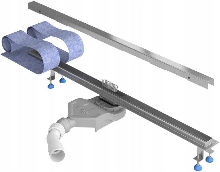 Zestaw odpływowy Waterway Odpływ Slim Stalowy 60Cm Syfon Viega (WSPS60 ...