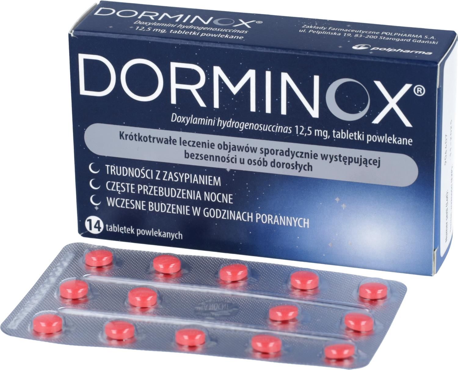 Lek na układ nerwowy Dorminox 12,5 mg x 14tabl. powl. - Opinie i ceny ...