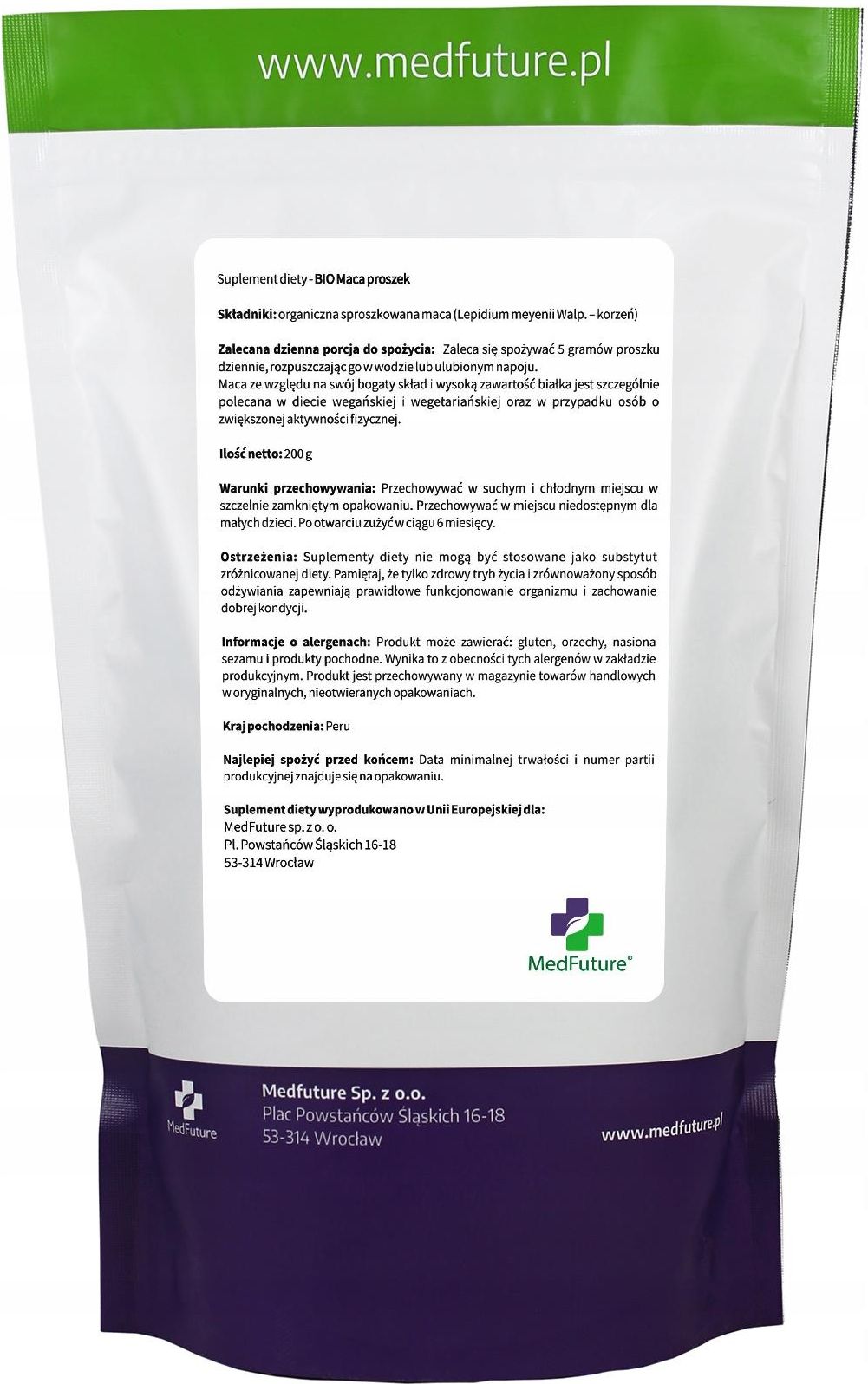 Medfuture Bio Maca W Proszku 100% Ekologiczna 200g - Ceny i opinie ...
