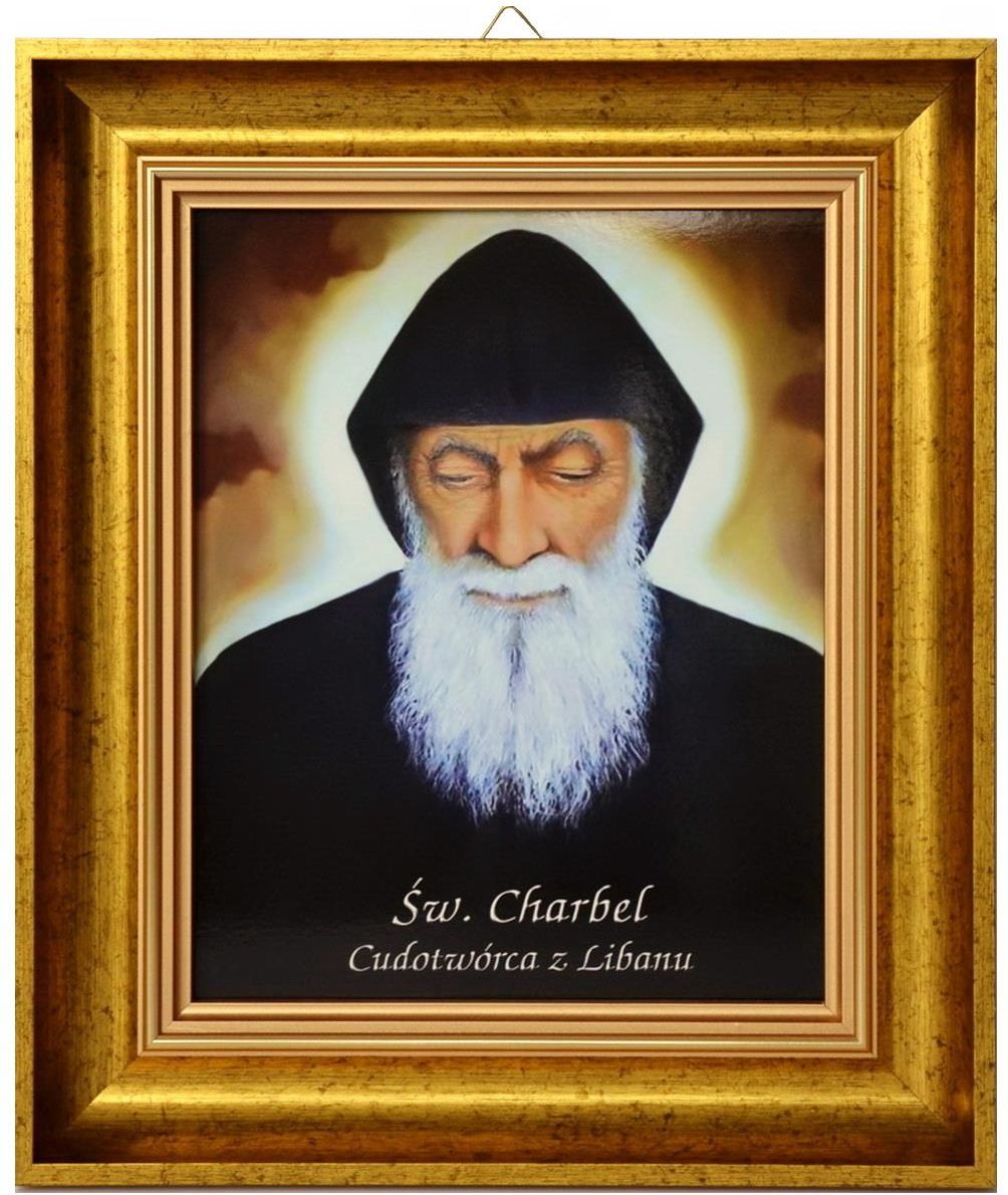 Obraz w ozdobnej ramie św. Charbel - Ceny i opinie - Ceneo.pl