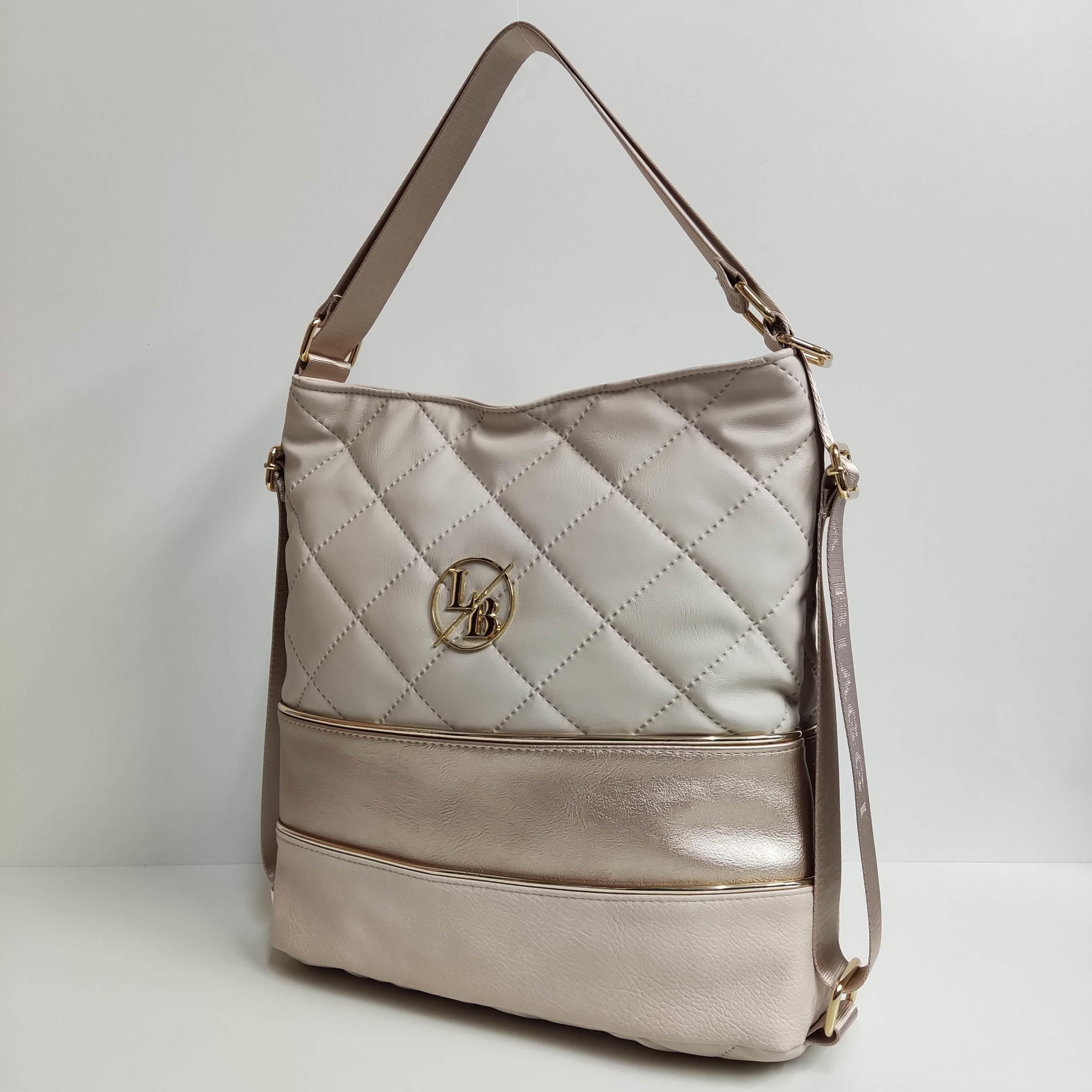 Plecak torebka Laura Biaggi Torba na ramię beżowa złota pik - Ceny i ...