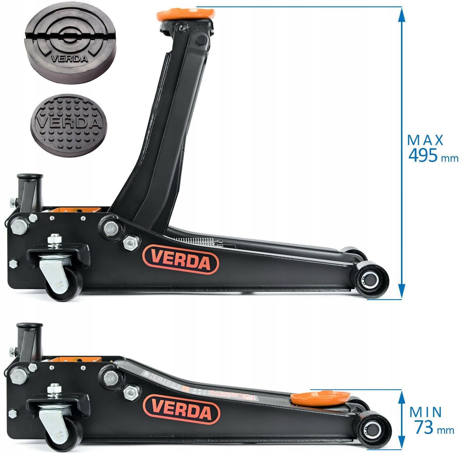 Narzędzia do warsztatu Verda Podnośnik Niskoprofilowy 73Mm Lewarek Żaba ...