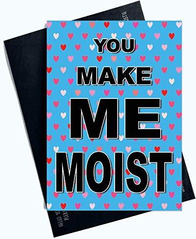 Peachy Antics Śmieszne Kartki You Make Me Moist Rude Cheeky Walentynki ...