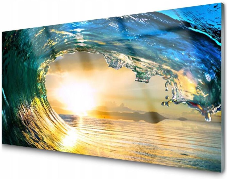 Tulup Panel Szklany Ścienny Fala Morze Zachód 120x60 ...