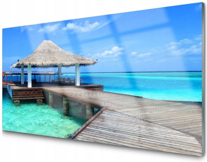 Tulup Panel Szklany Dekor Płytka Morze Most 120x60 ...