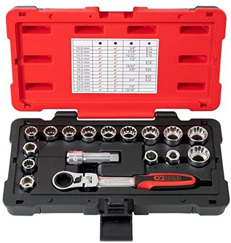 Ks Tools 3/8″ + 1/2 Zestaw Kluczy Nasadowych 10 24Mm Seria Tripleplus Napęd Zewnętrzny 19Mm ...