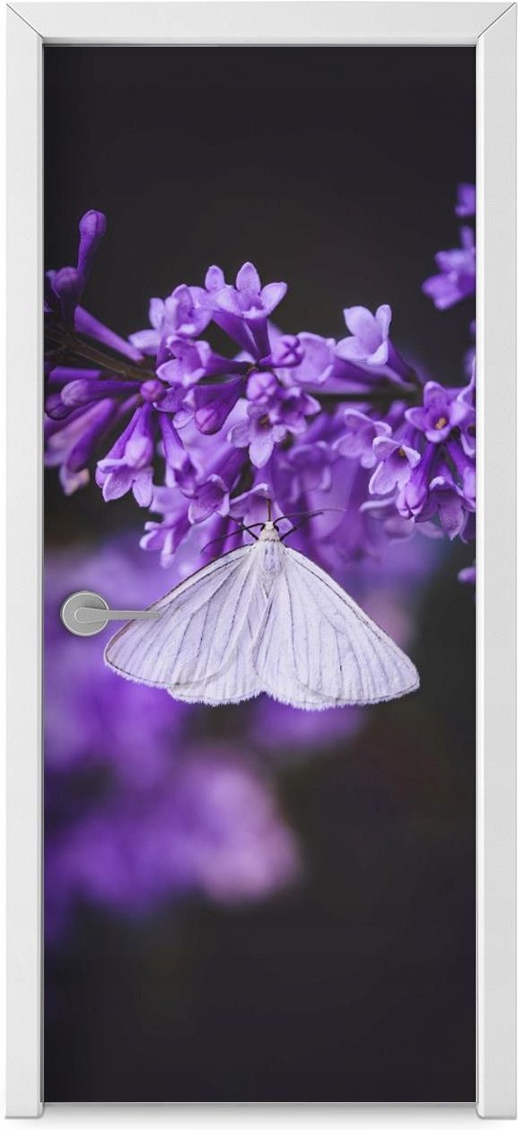 Artprintcave Naklejka Na Drzwi Dekoracja Ozdobna Kwiaty Motylek ...