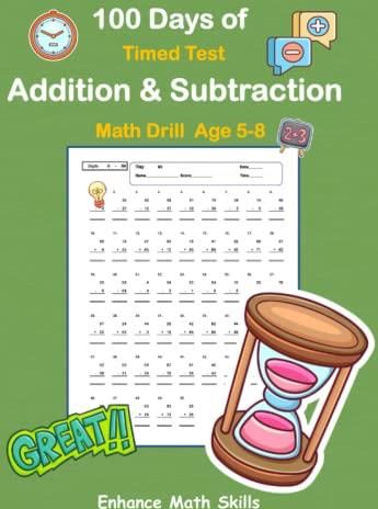 100 Days of timed test Addition & Subtraction: Practice 100 days of ...