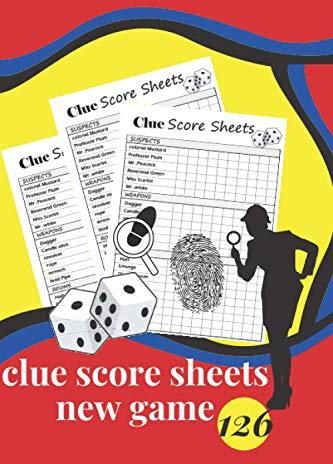 Clue score sheets new game: clue paper sheets refills -126 Clue Sheet ...