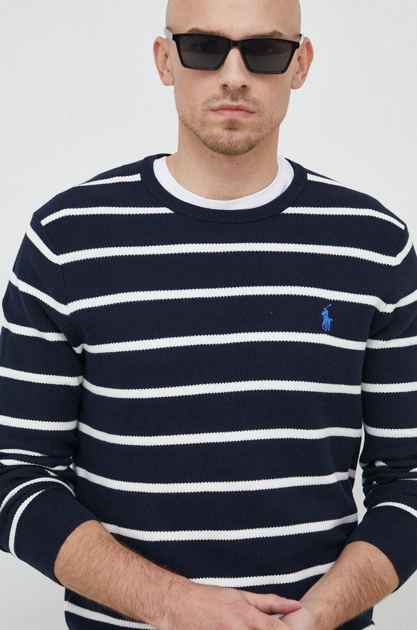Polo Ralph Lauren sweter bawełniany męska kolor granatowy - Ceny i ...