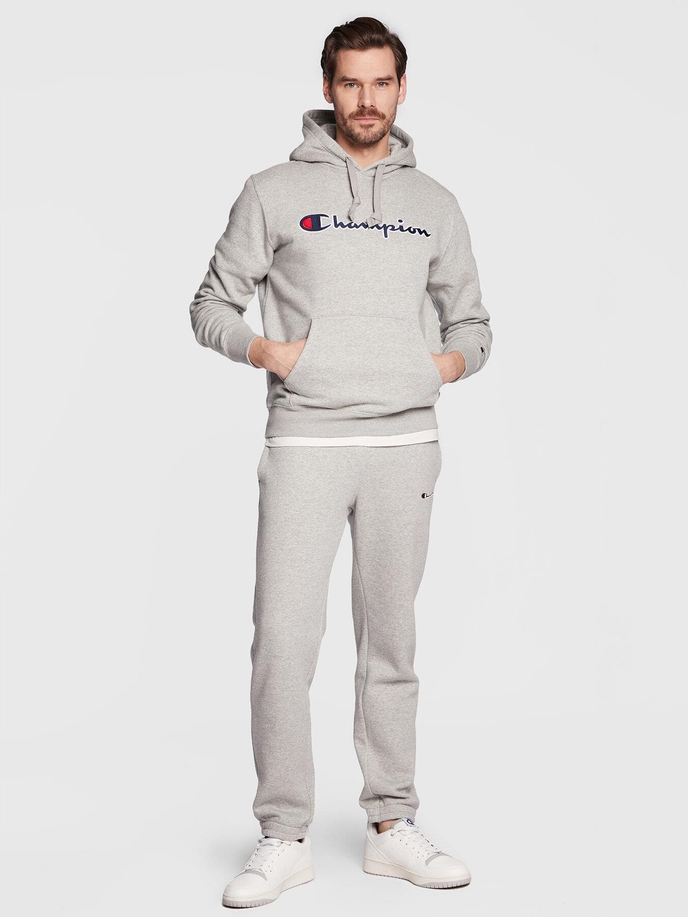 Champion Bluza Script Logo Embroidery 217858 Szary Comfort Fit - Ceny i ...
