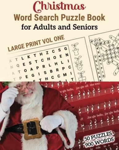 Christmas Word Search Puzzle Book for Adults and Seniors Large Print ...