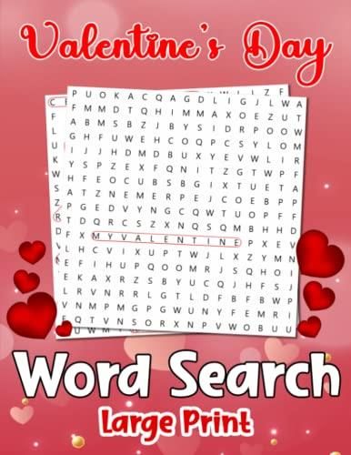 Valentine’s Day Large Print Word Search: Fun & Romantic Word Finds ...