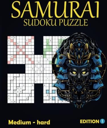 Samurai sudoku puzzle books medium & hard: 100 puzzles of samurai ...