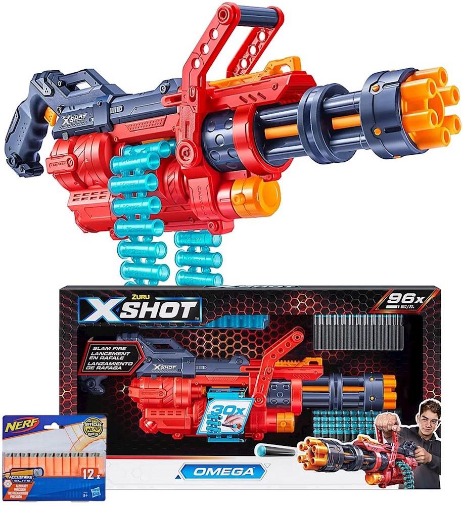 X-Shot Minigun Omega 36430 + 12 Strzałek Nerf Accustrike C0162 - Ceny i ...